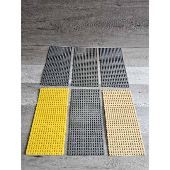 Lego | Toys | Lego 6x32 Baseplates Lot Of 6 Tan Dark Gray Yellow | Poshmark